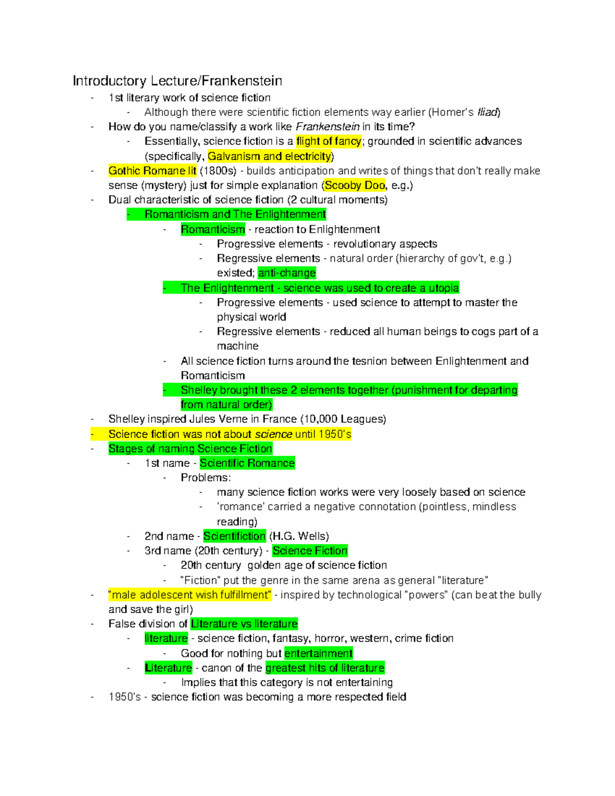 April 6 Neuromancer Intro Lecture - Introductory Lecture/Frankenstein ...
