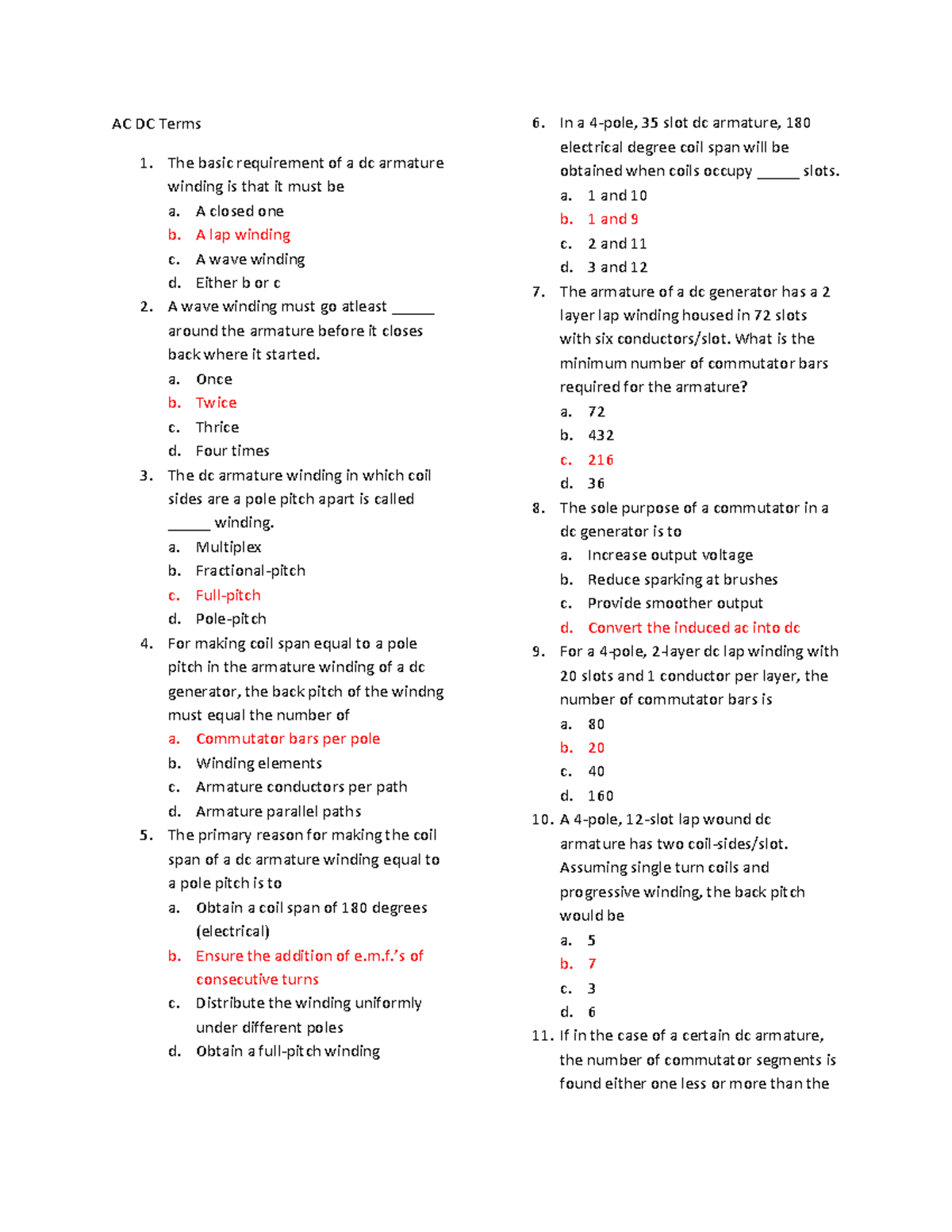 AC-DC-Terms - GOODLUCK - AC DC Terms The basic requirement of a dc armature winding is that it ...