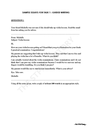 Email Question 1 - SAMPLE QUESTION AND ANSWER FOR MUET EMAIL From: Siti ...