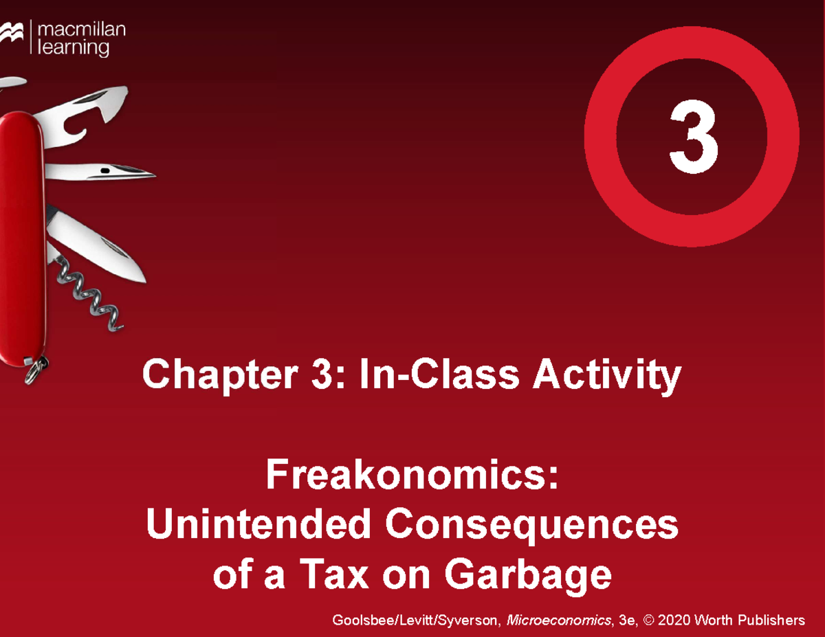 (Chapter 3) In-Class Activity Freakonomics - Unintended Consequences of ...