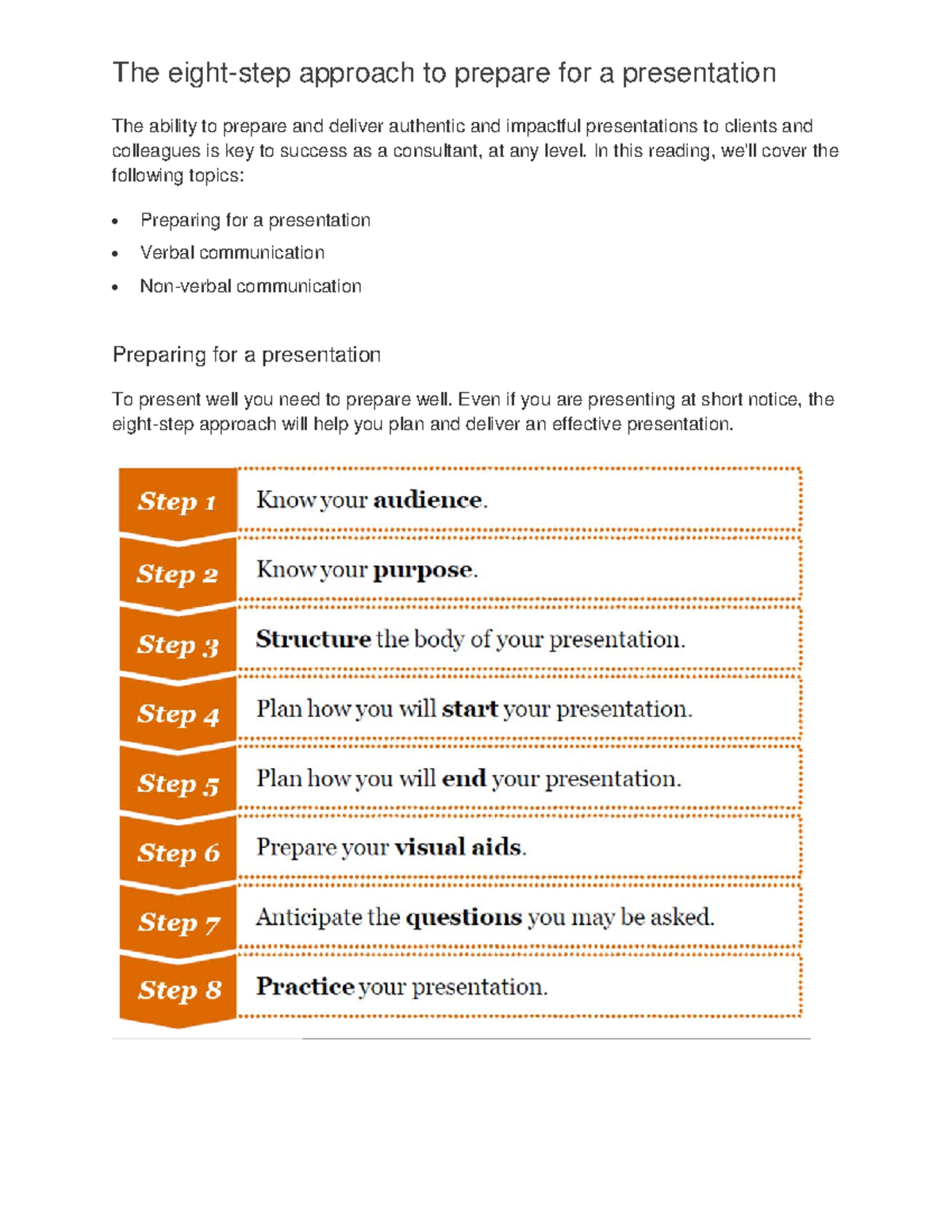 8 Step Method To Prepare A Presentation - PPT - The ability to prepare ...