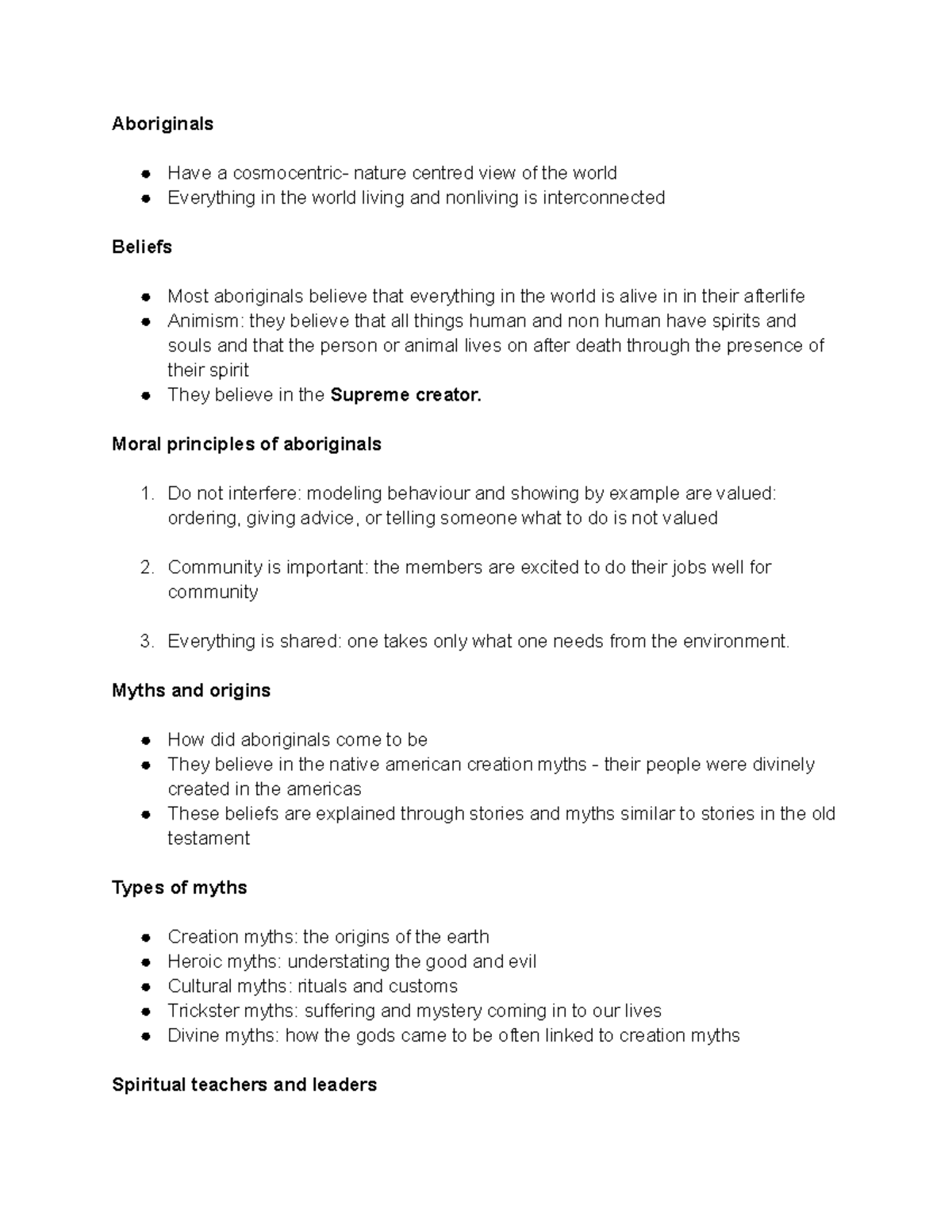 Aboriginal lesson for school - Aboriginals Have a cosmocentric- nature ...