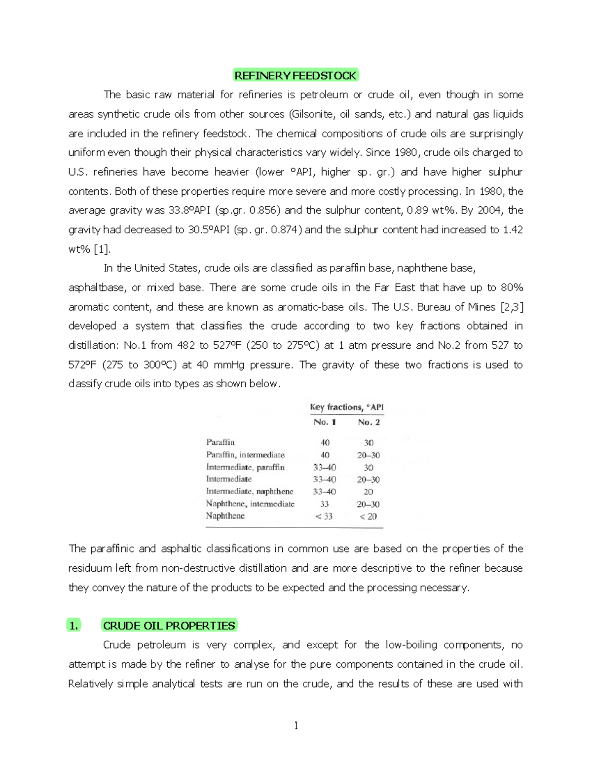 Topics 2 and 5-Duri-Refinery Feedstock-3 - REFINERY FEEDSTOCK The basic ...