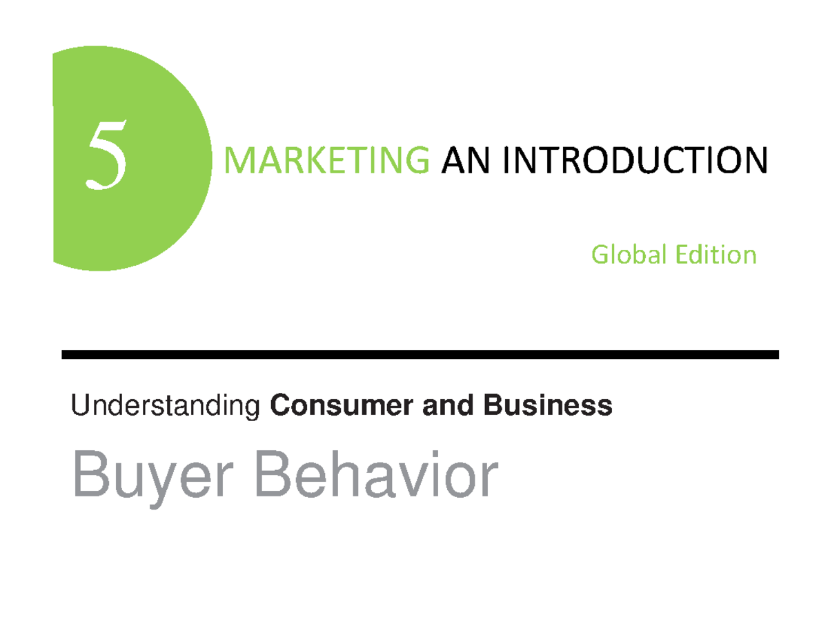 CH05 - Chapter 05 - MARKETING AN INTRODUCTION MARKETING AN INTRODUCTION ...