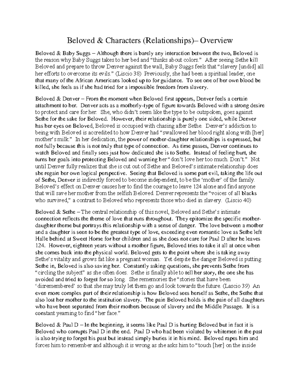 Beloved relationships - Beloved & Characters (Relationships)– Overview ...