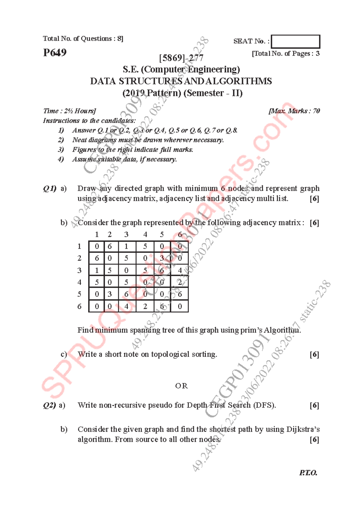 Be computer-engineering semester-4 2022 may data-structures-and-algorithms-dsa-pattern-2019 ...