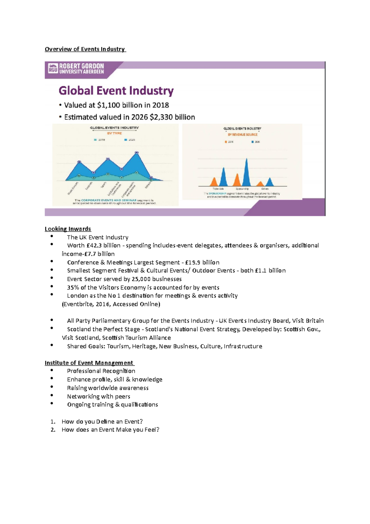 Overview of Events Industry - Overview of Events Industry Looking ...