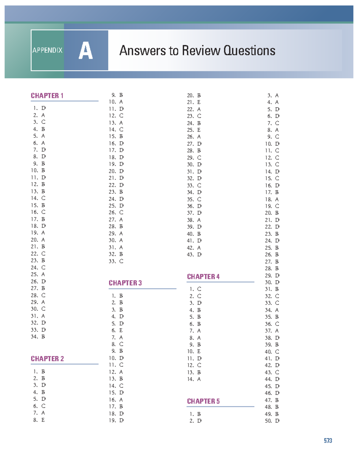 HEMA Turgeon Answer Keys - 573 Answers to Review Questions A APPENDIX CHAPTER 1 1. D 2. A 3. C 4 ...