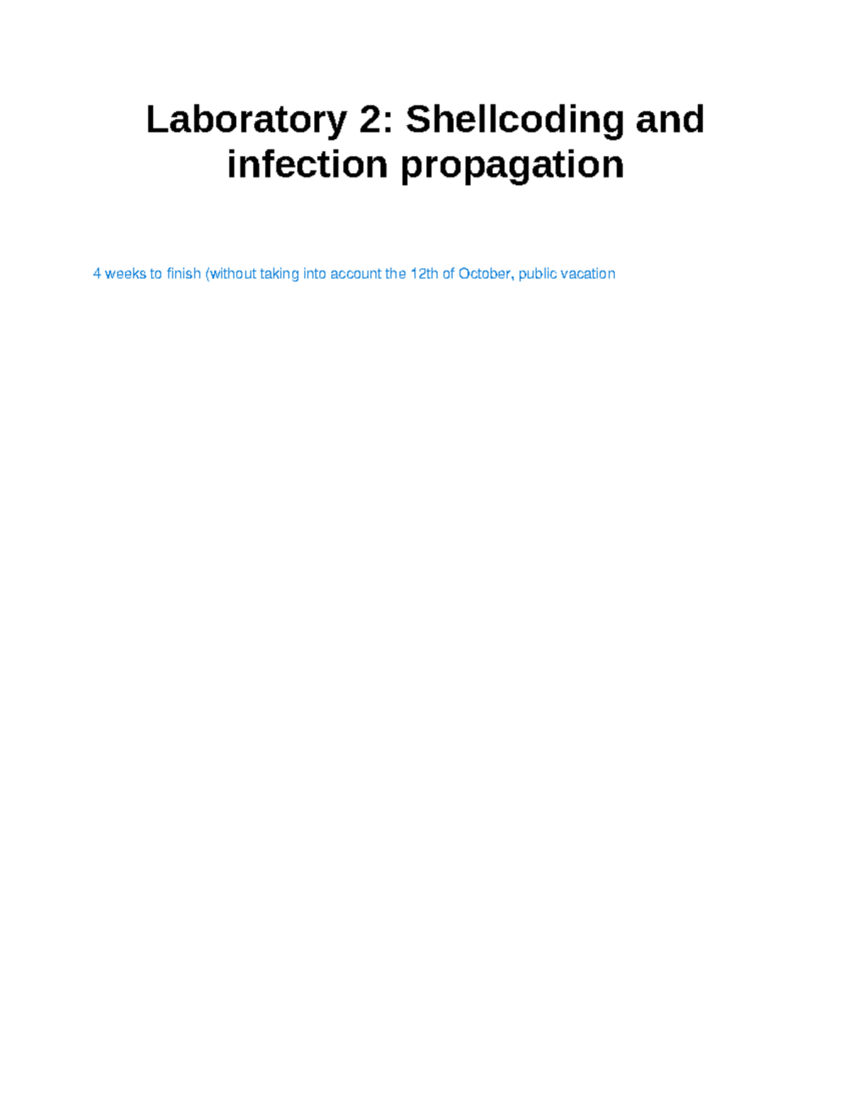 Lab2-Infection Propagation - Laboratory 2: Shellcoding and infection propagation Introduction ...