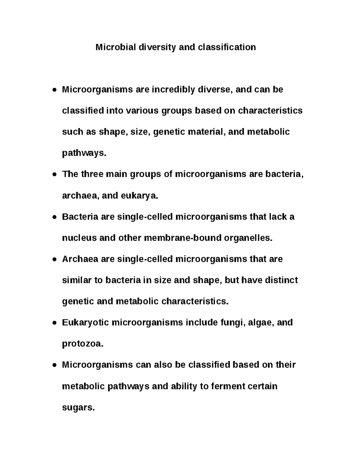 Microbial diversity and classification - Google Docs - Microbial ...