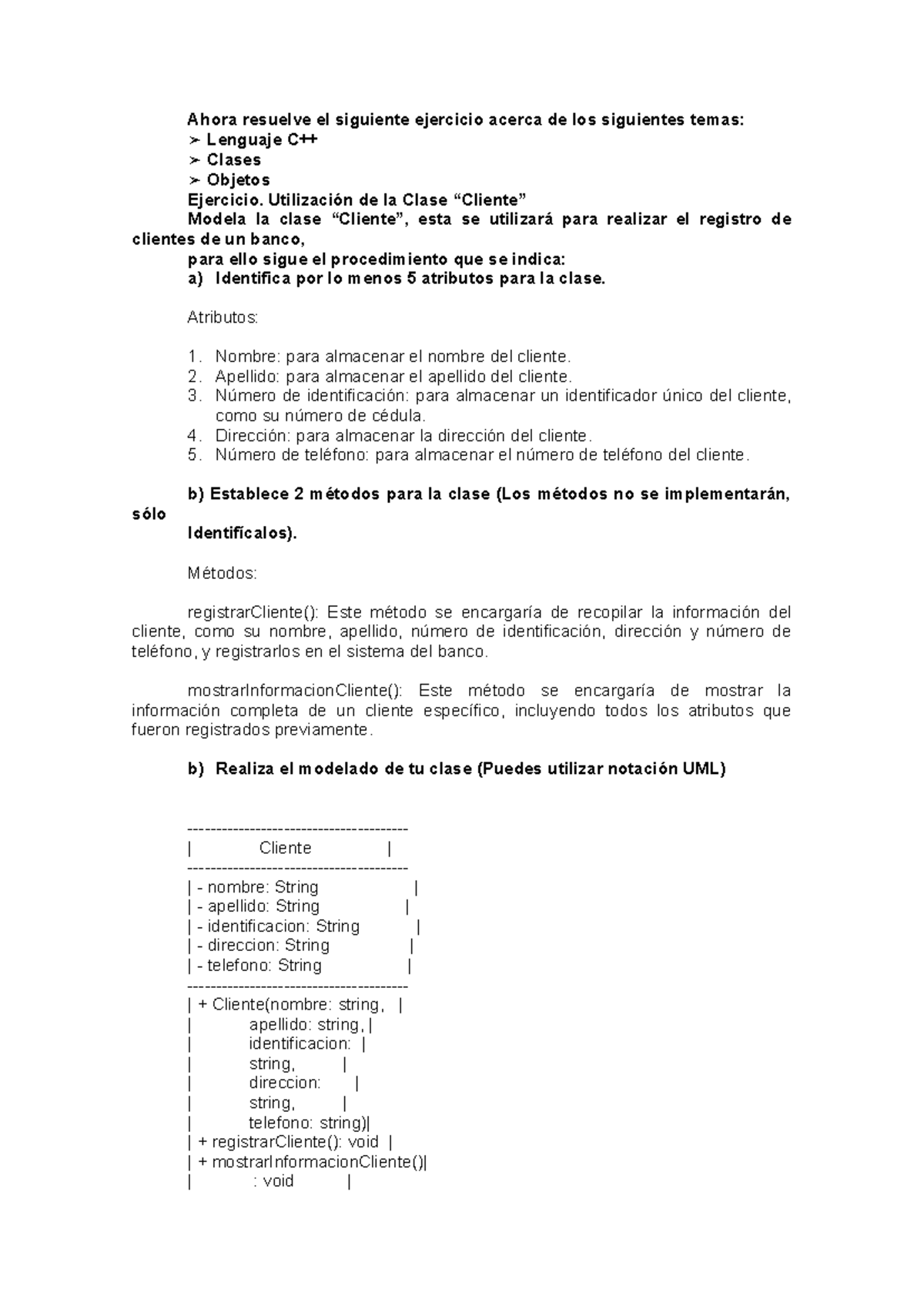 ACT3POO - Ahora resuelve el siguiente ejercicio acerca de los ...