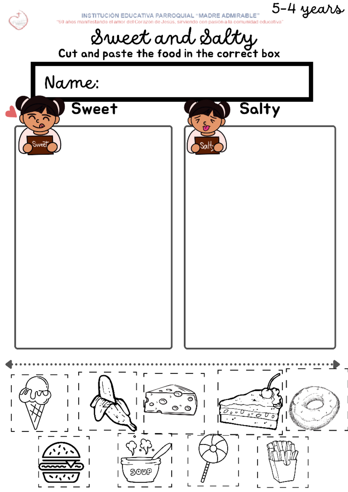 Sweet and Salty Worksheet - pre beginner - Studocu