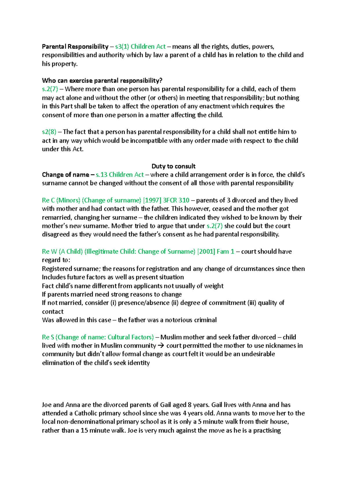 Private Children Law, The Rights of the Child, Limitations on Parental ...