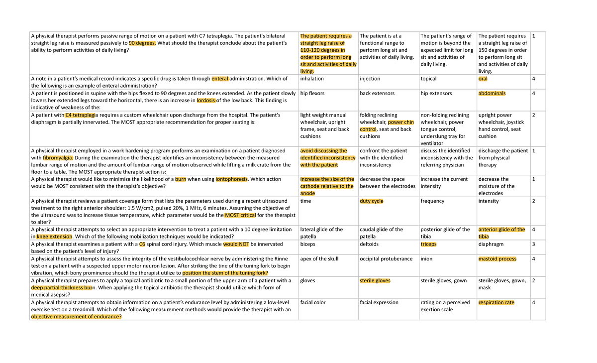 Giles 2008 Sheet 1 - A physical therapist performs passive range of ...