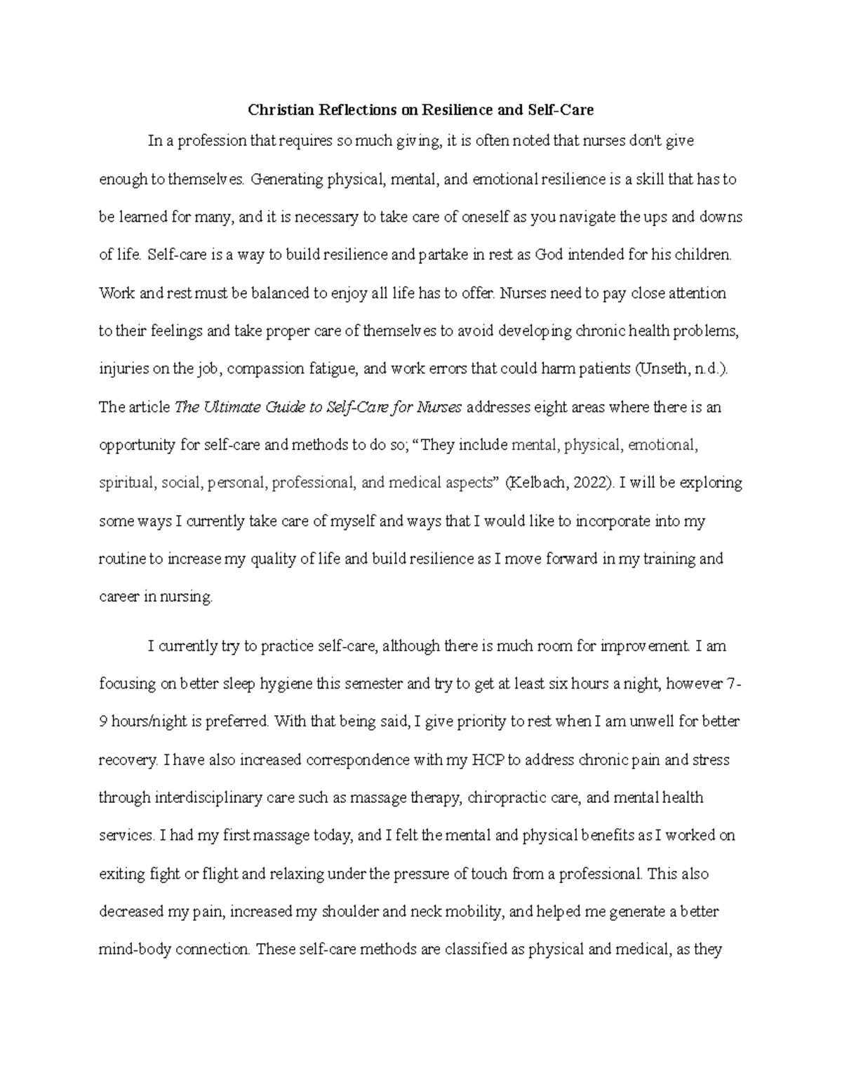 Christan Reflection on Resiliance and Self Care - Christian Reflections ...
