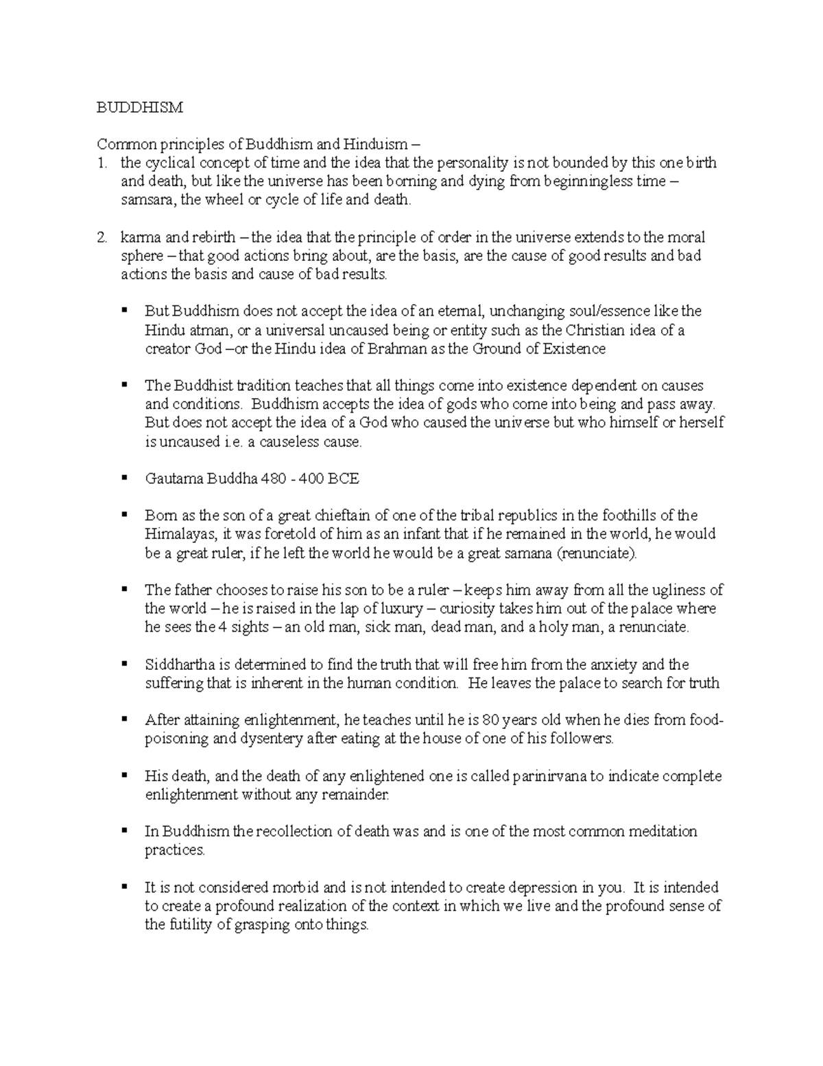 Lecture notes, lecture 7 - Notes on buddhism - BUDDHISM Common ...