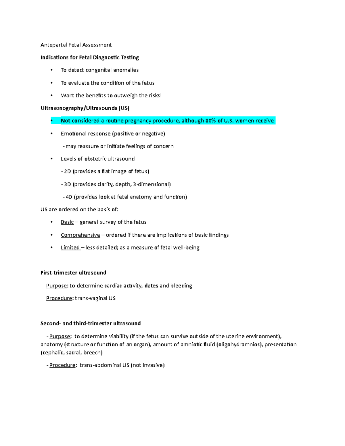 Antepartal Fetal Assessment - Antepartal Fetal Assessment Indications ...