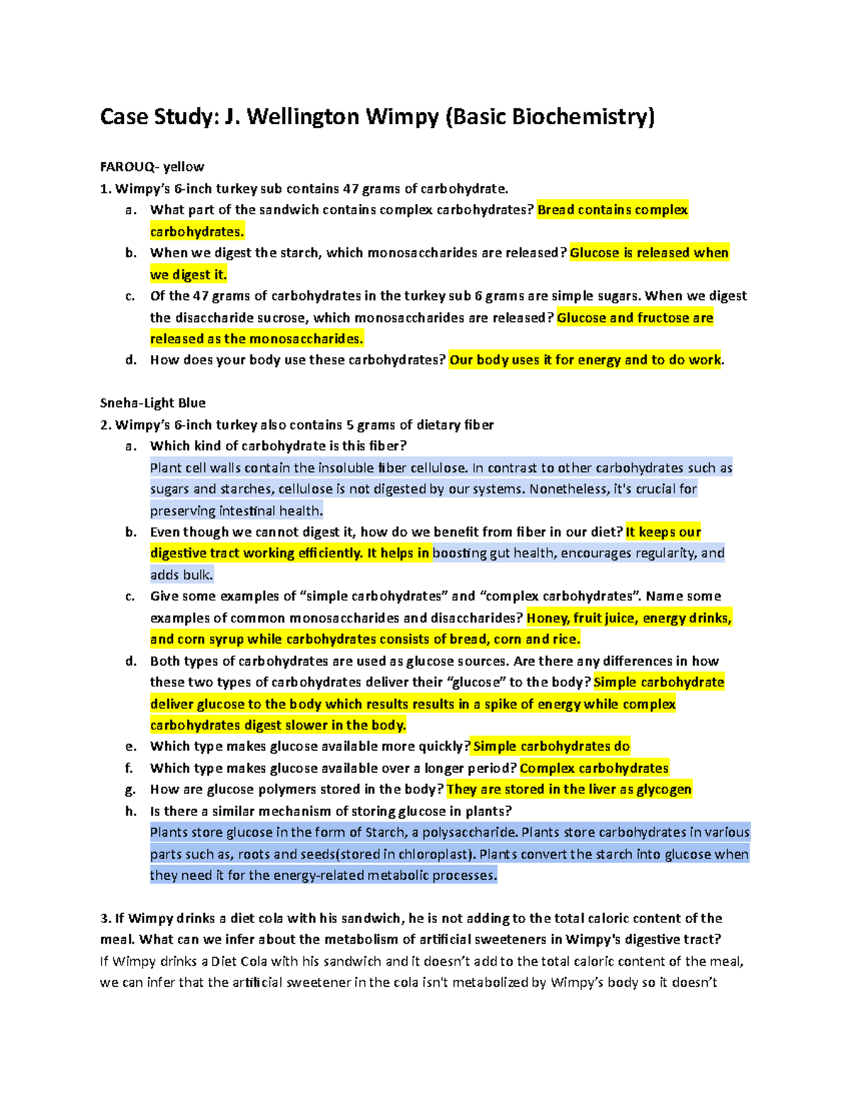 Group 3 Case Study J. Wellington Wimpy (Basic Biochemistry) - Google Docs - Case Study: J. - Studocu
