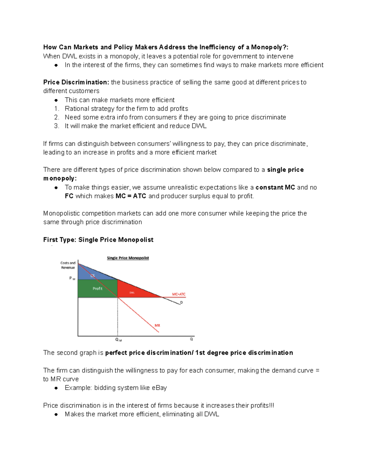 Economics Unit 9 Monopoly Notes Part 3 - How Can Markets and Policy ...