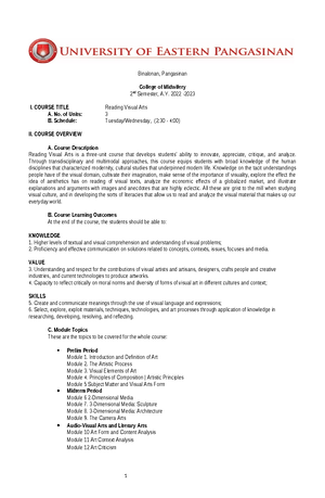 GE 6 ART Appreciation Module 2 Genres OF ART; Divisions OF ART Study ...