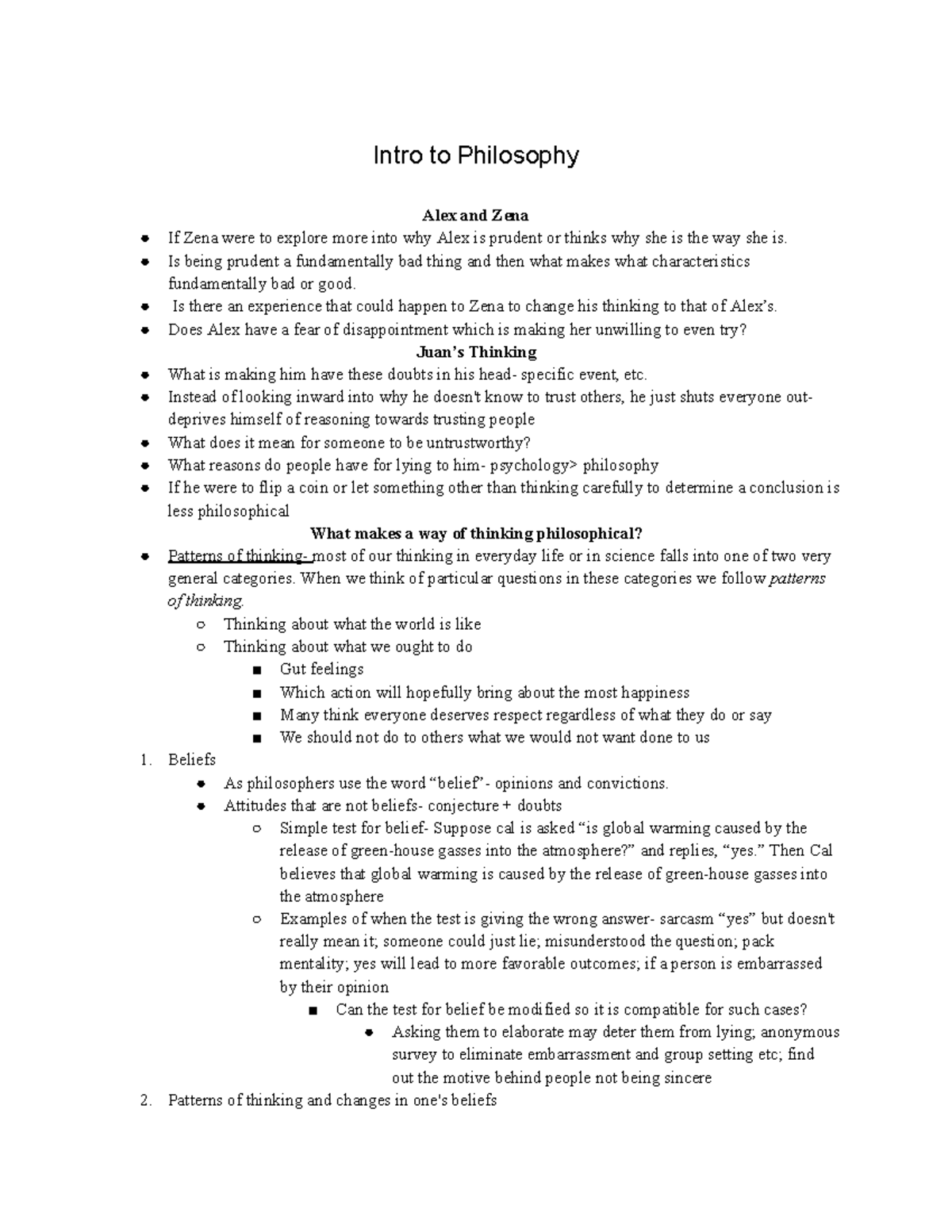 Intro to Philosophy - First 3 units - Intro to Philosophy Alex and Zena ...