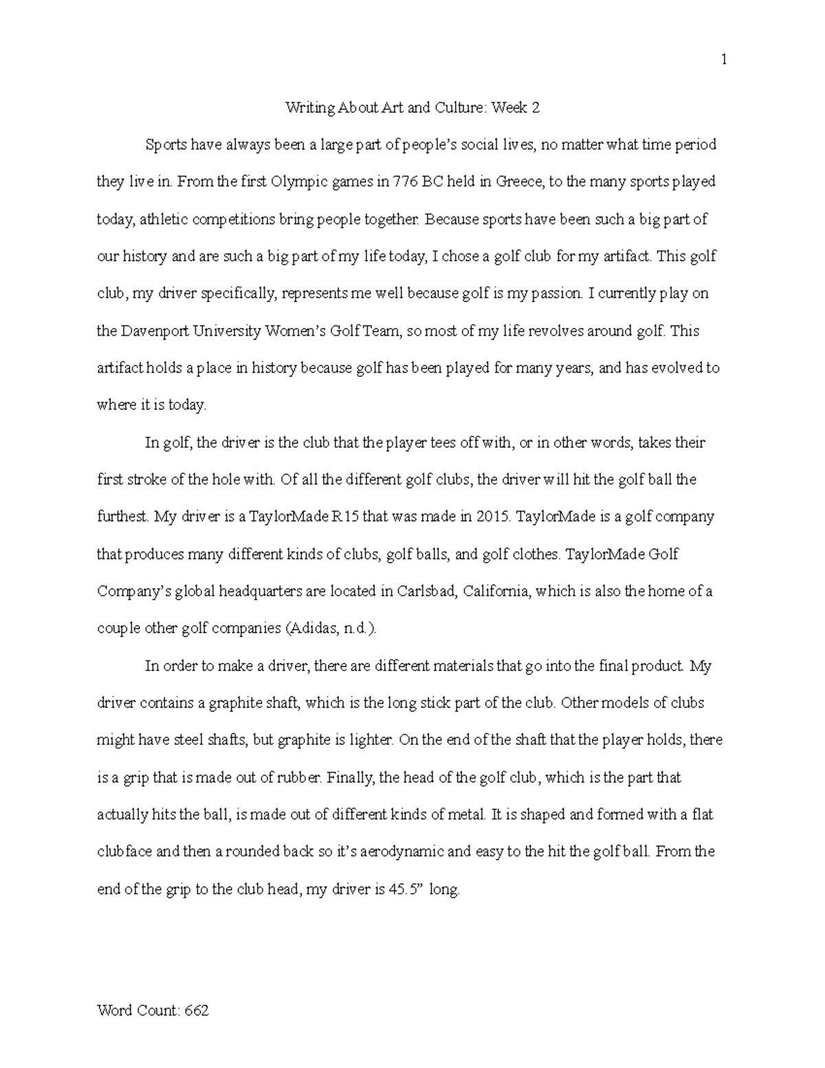 Writing About Art and Culture - Week 2 - Writing About Art and Culture ...