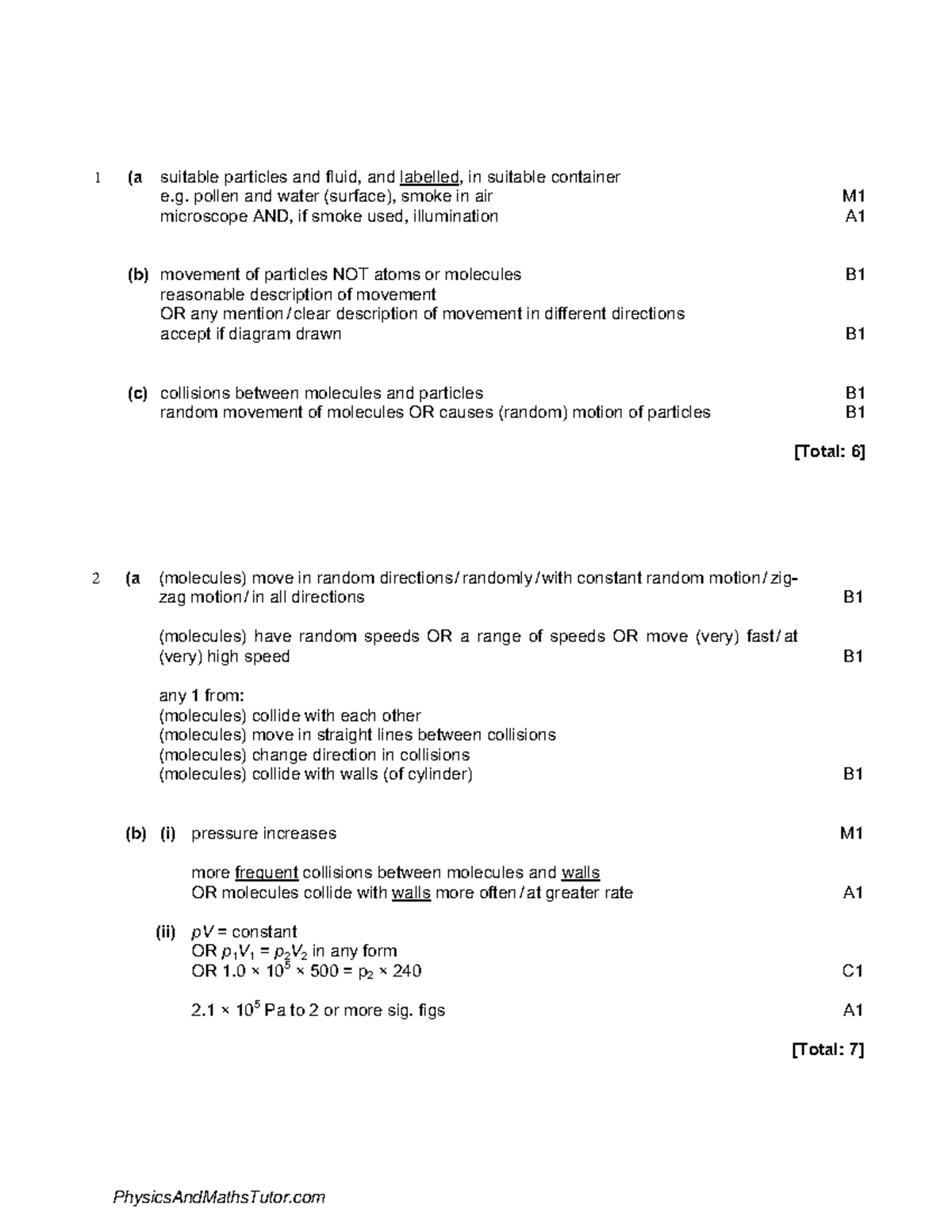 Simple Kinetic Molecular Model of Matter 2 MS - M A B B B 1 (a suitable ...