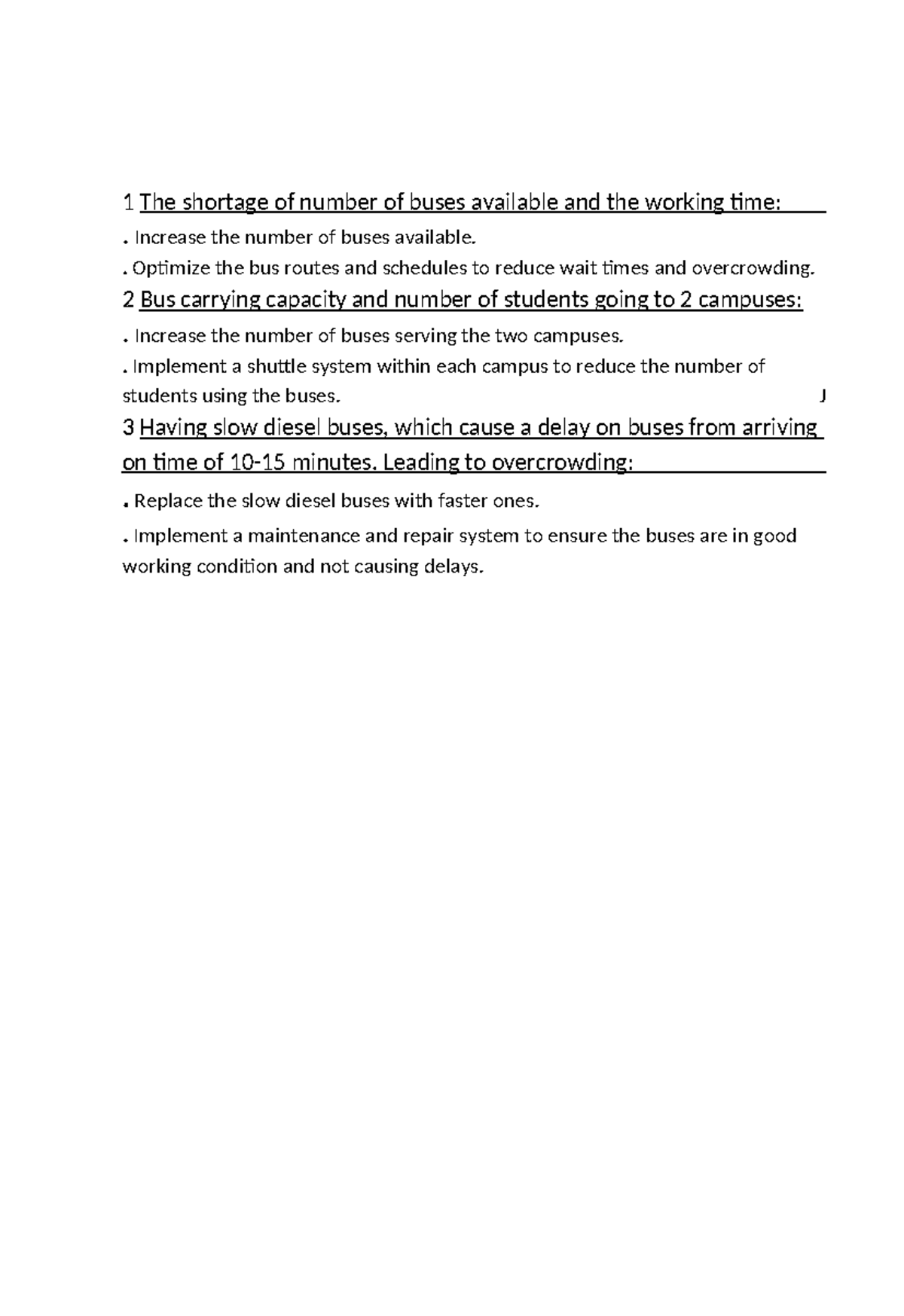 BUS Problem Solutions - 1 The shortage of number of buses available and ...