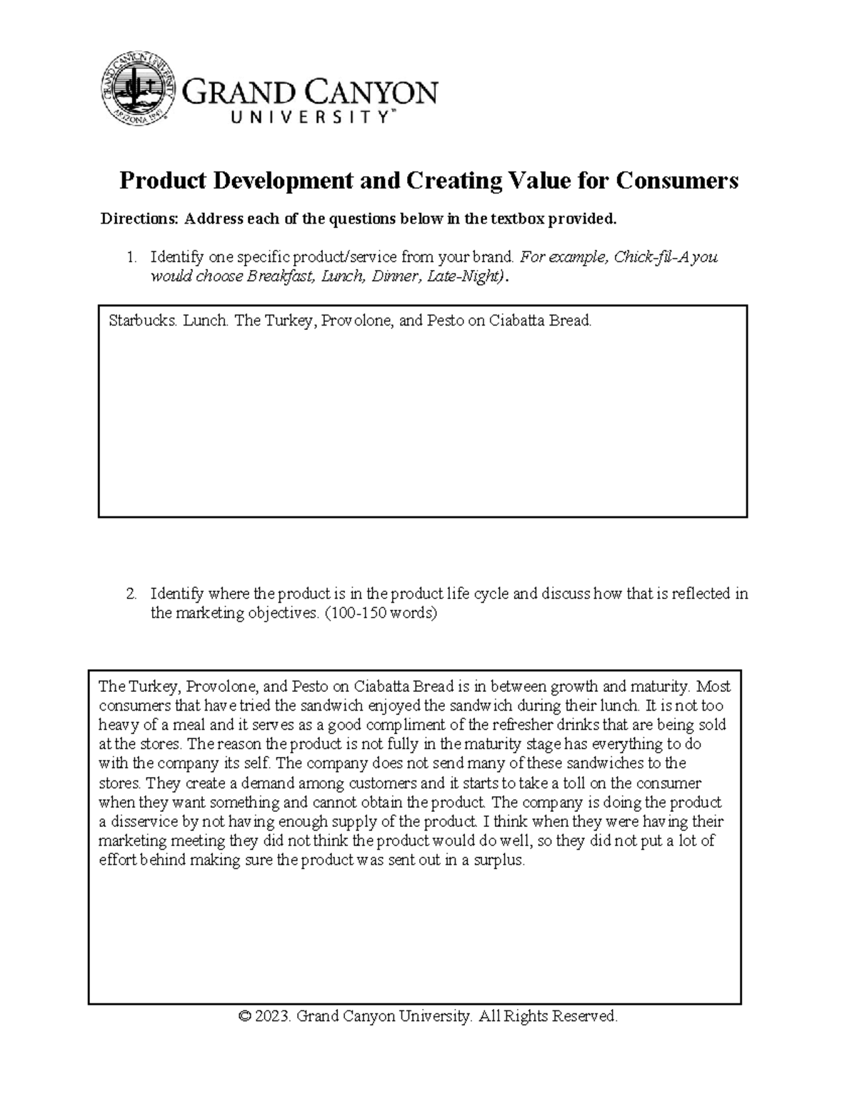 Product Development - 1. Identify one specific product/service from ...