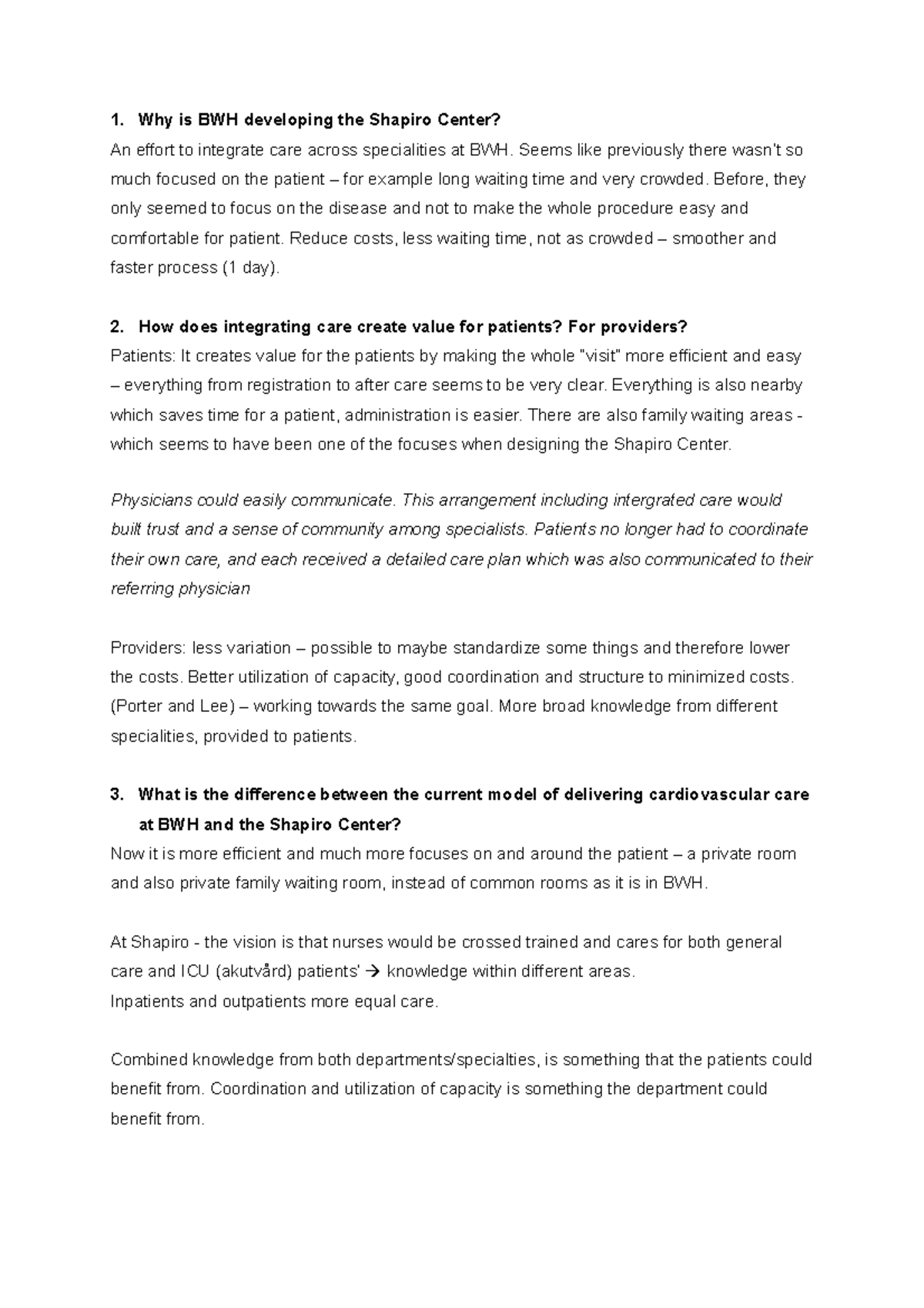 Seminar 2 - Why is BWH developing the Shapiro Center? An effort to ...