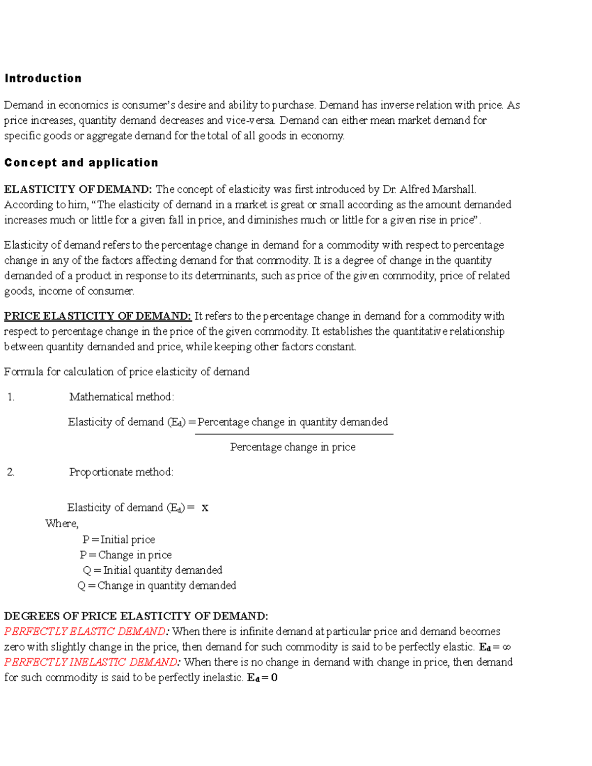 Elasticity OF Demand - Introduction Demand in economics is consumer’s ...