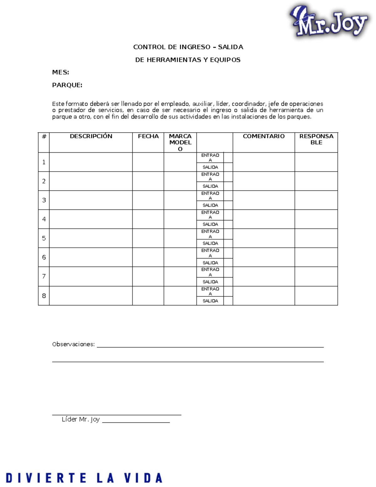 Control de ingreso y salida de materiales - CONTROL DE INGRESO – SALIDA ...