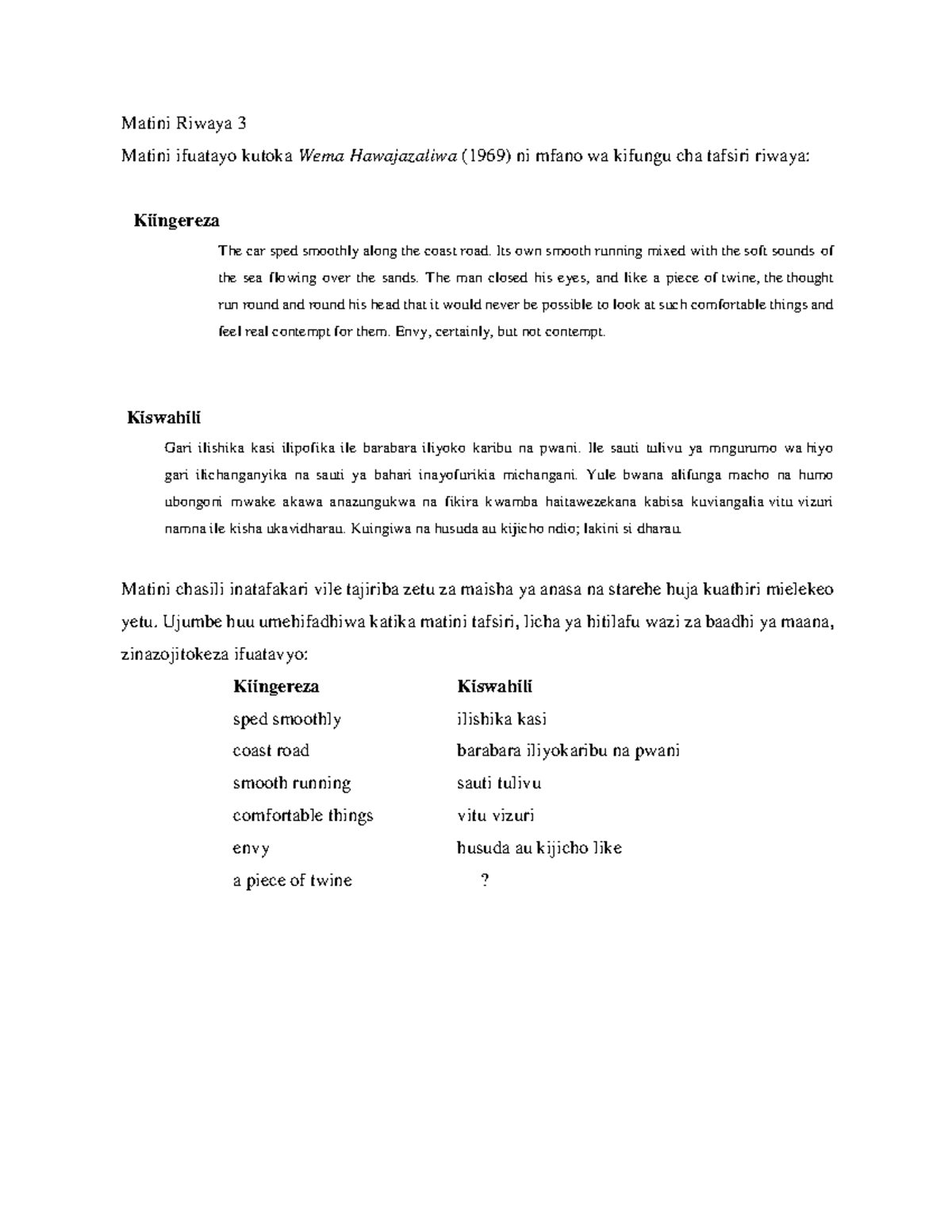 Matini Riwaya 3 - very helpful - Matini Riwaya 3 Matini ifuatayo kutoka ...