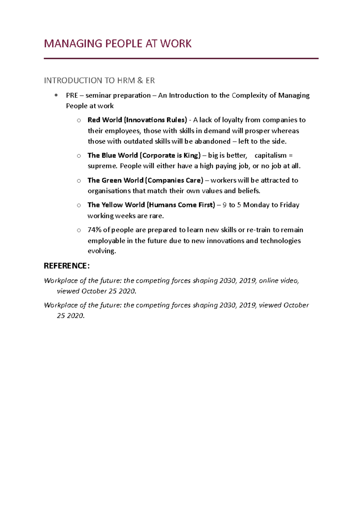 Managing People AT WORK - MANAGING PEOPLE AT WORK INTRODUCTION TO HRM ...