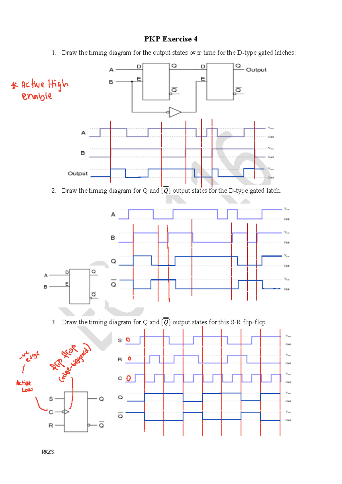 Exercise FF MUX Decoder - PKP Exercise 4 Draw the timing diagram for ...