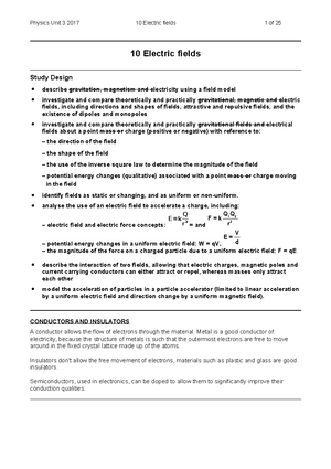 VCE unit 3 and 4 physics cheat sheet - Studocu