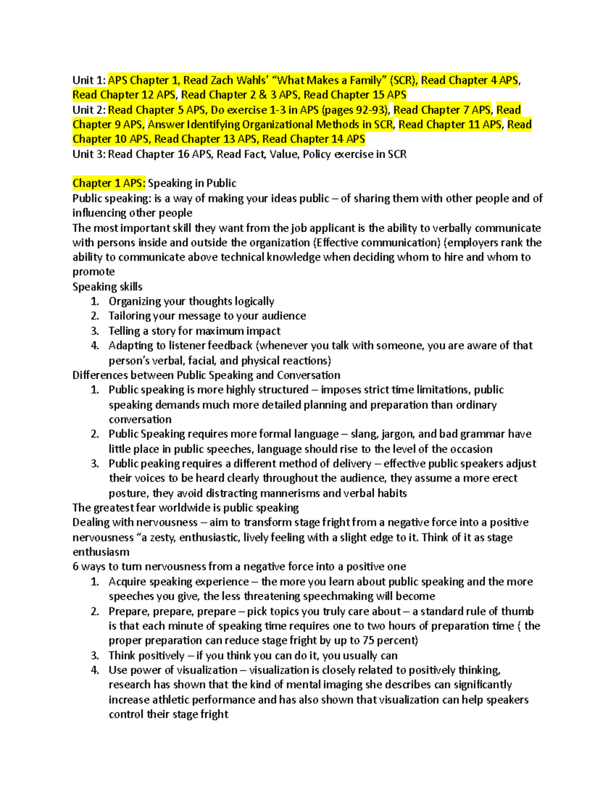 Communication Arts Exam 1 - Unit 1: APS Chapter 1, Read Zach Wahls’ “What Makes a Family” (SCR ...