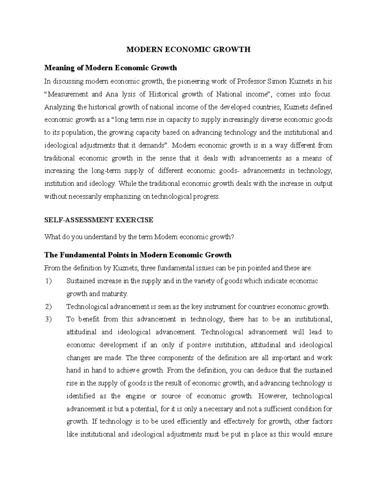 1 Modern Economic Growth MODERN ECONOMIC GROWTH Meaning Of Modern 1-modern-economic-growth-modern-economic-growth-meaning-of-modern