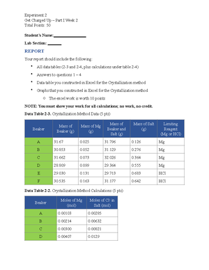 CHEM 109 Exp. 7 - Get Charged Up Part 2 - Get Charged Up – Part II ...