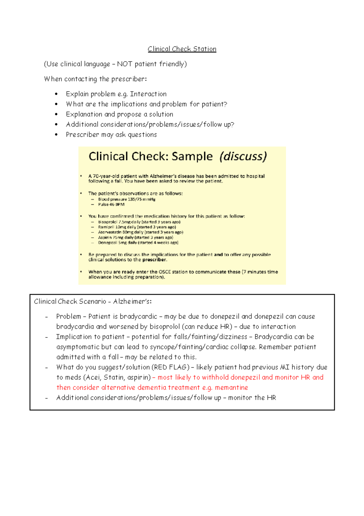 Clinical Check Station - Clinical Check Station (Use clinical language ...