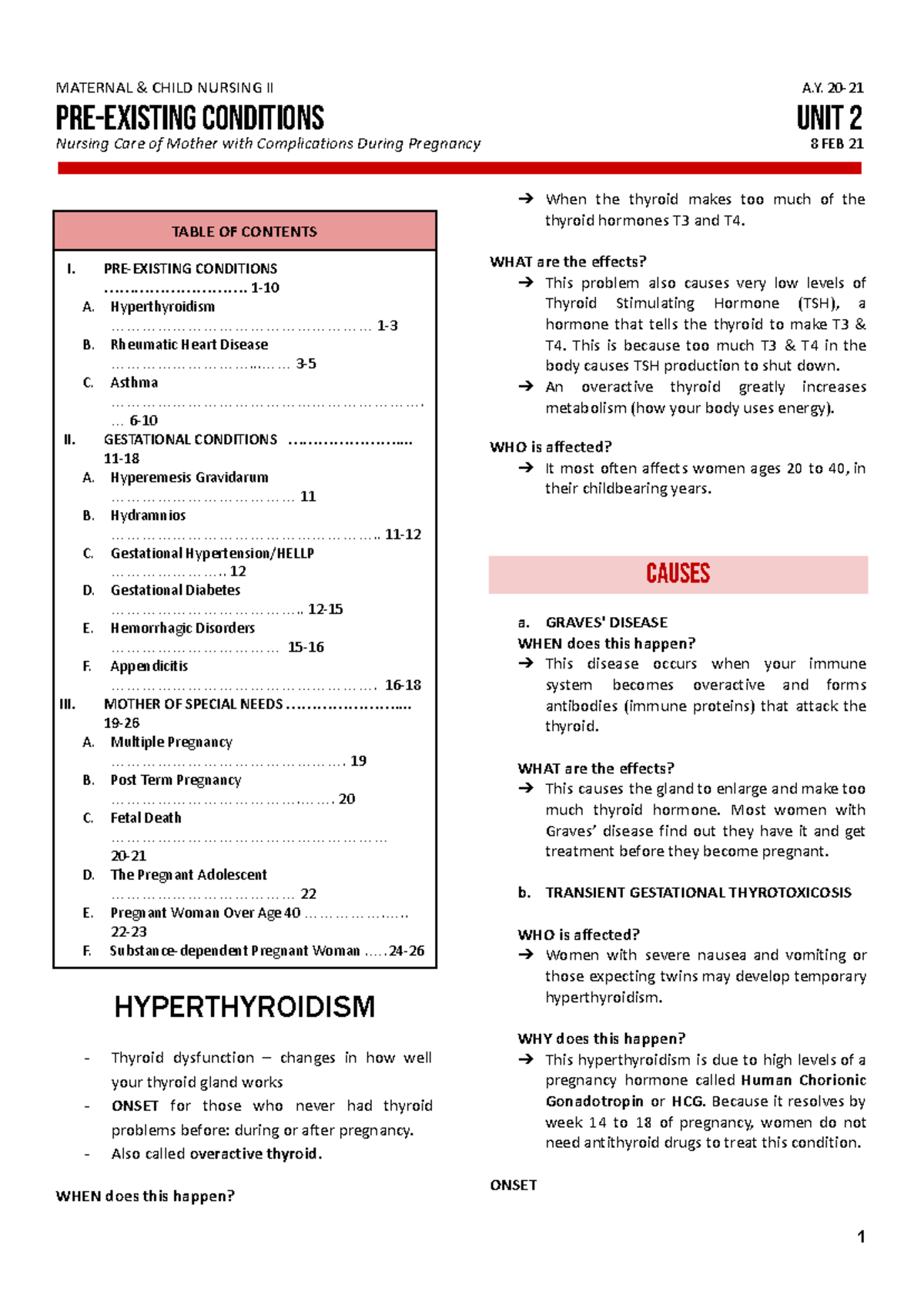 UNIT-2 -Care-of-the-Mother-with-Complications-During-Pregnancy - PRE ...