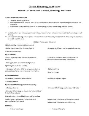 Module 1 - Science, technology and society - MODULE 1 General Concepts ...