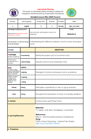 Grade 3 COT Science Q4 - Detailed lesson plan - Daily Lesson Log SCHOOL: GABALDON ELEMENTARY ...