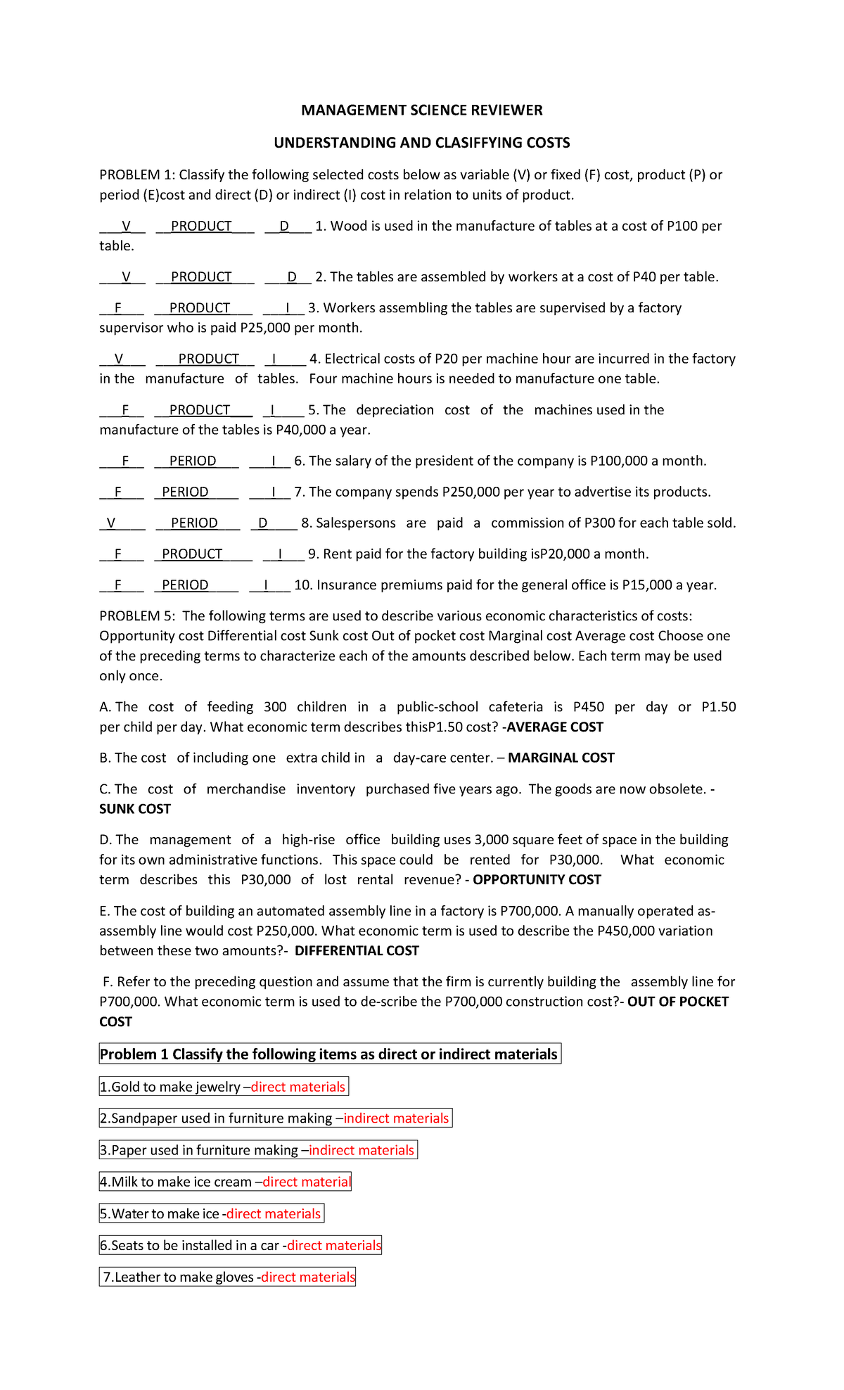 Management- Science- Reviewer - MANAGEMENT SCIENCE REVIEWER ...