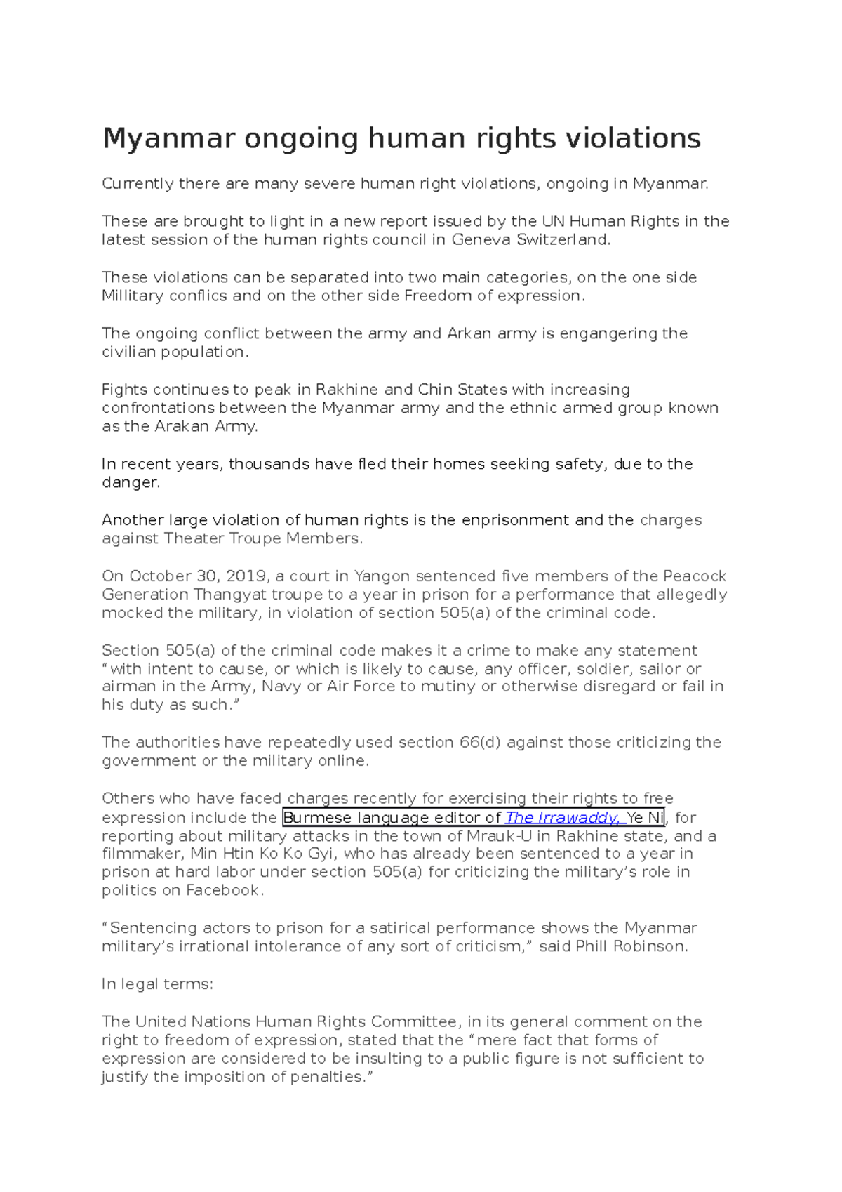 Myanmar ongoing human rights violations - Myanmar ongoing human rights ...