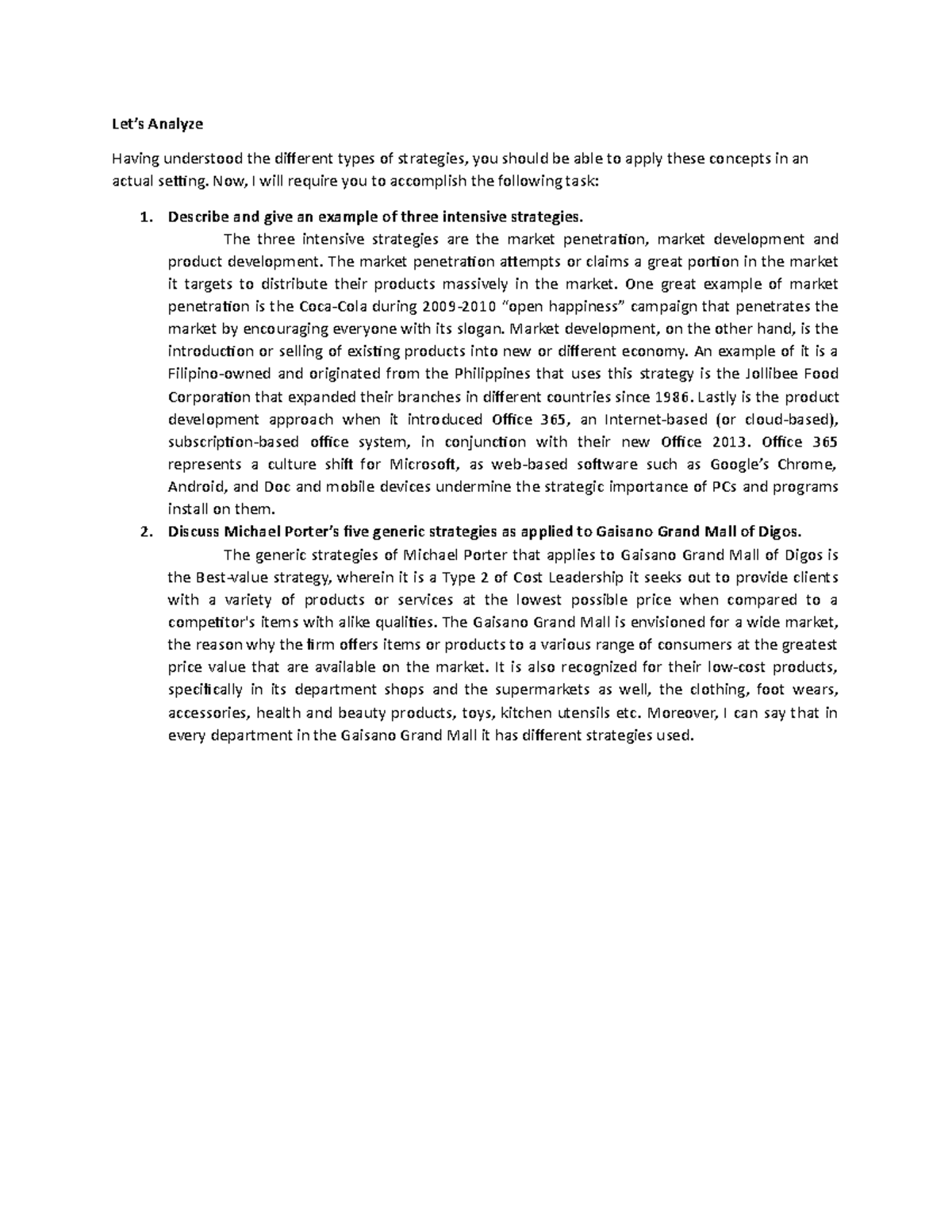 Lasco ULOc Let's Analyze - Let’s Analyze Having understood the ...