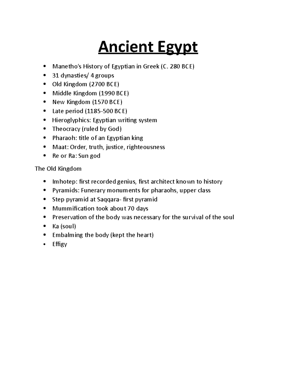Ancient Egypt - Professor Gutiez - Ancient Egypt Manetho’s History of ...