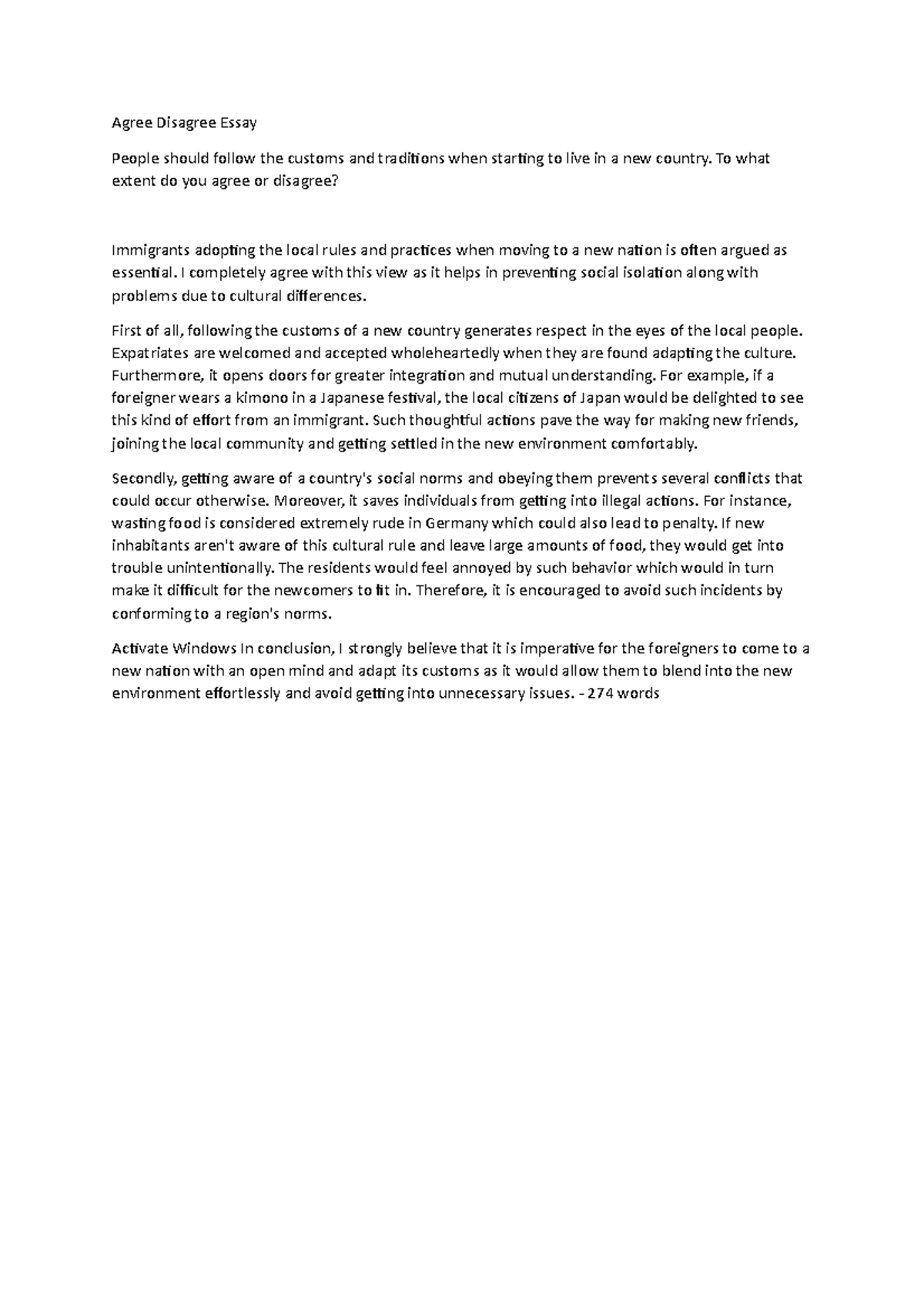 to what extent do you agree - Agree Disagree Essay People should follow ...