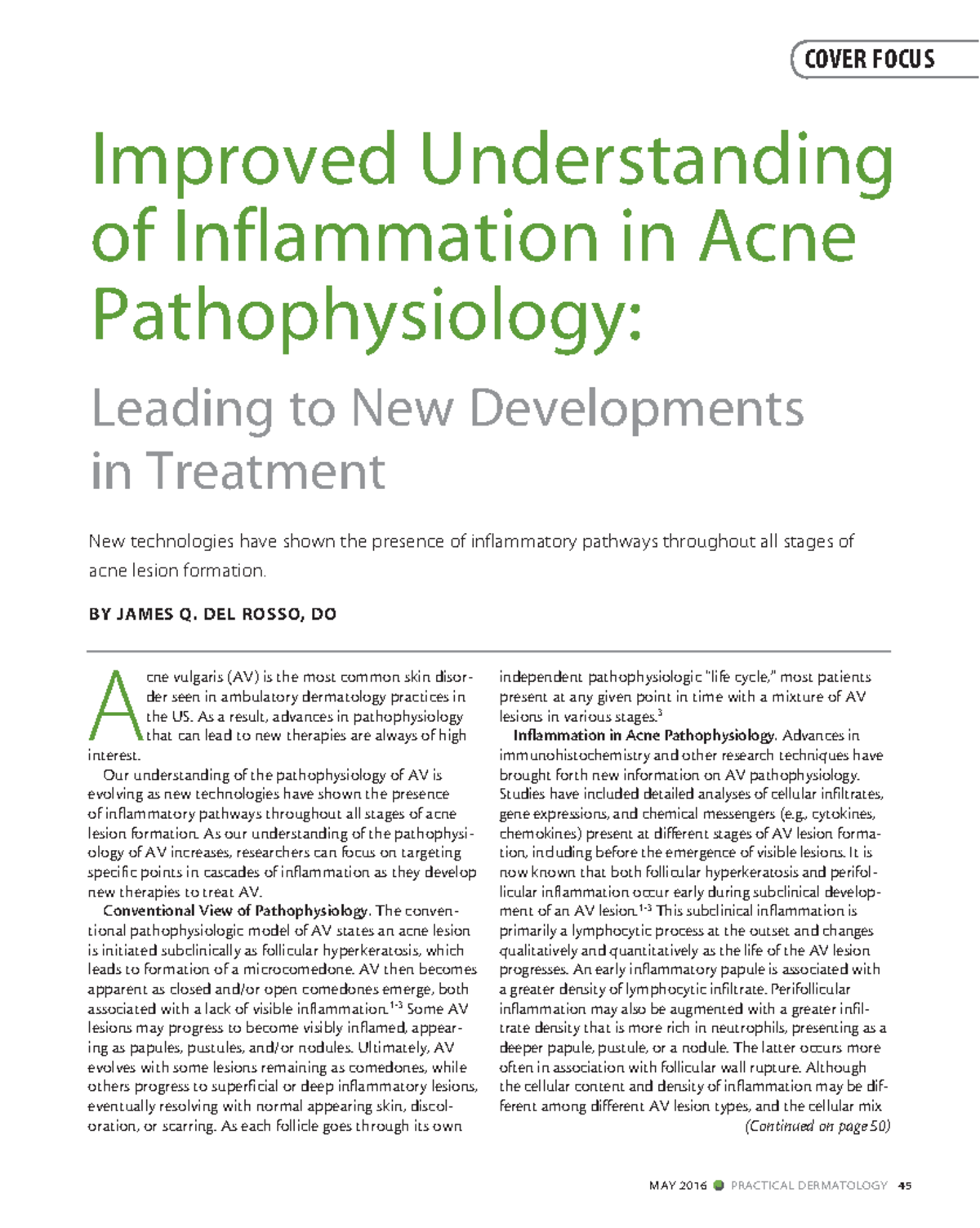 Pd0516 CF Inflammation Acne - COVER FOCUS MAY 20 16 PRACTICAL ...