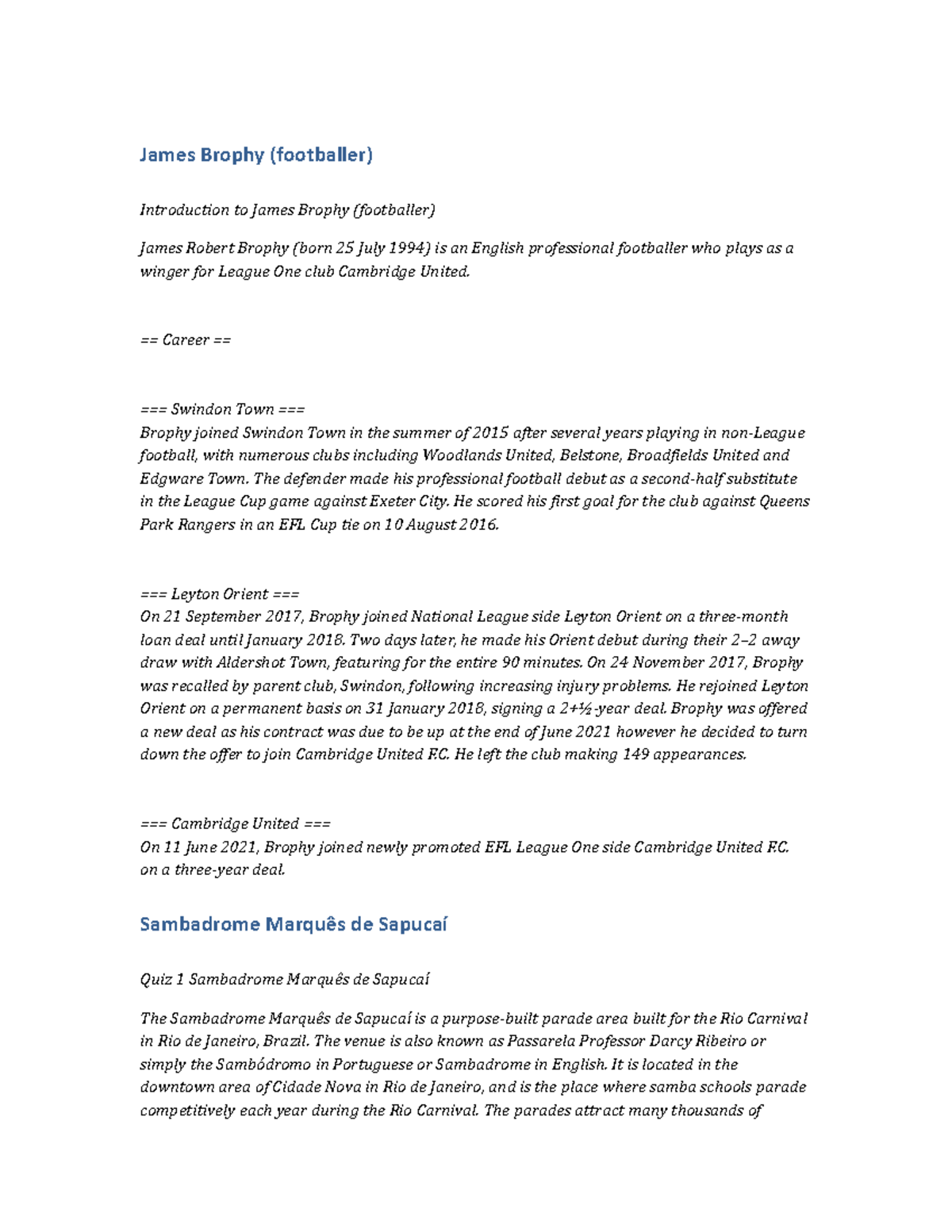 POLS157 Lecture-Note James Brophy (footballer) - James Brophy (footballer) Introduction to James ...